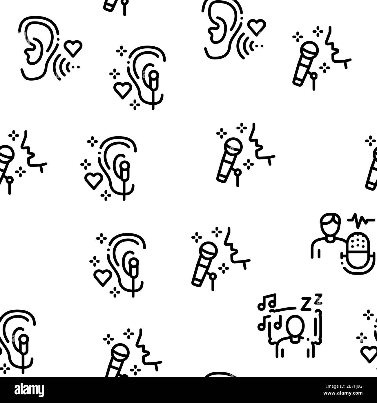 Asmr Sound Phenomenon Seamless Pattern Vector Stock Vector Image & Art ...