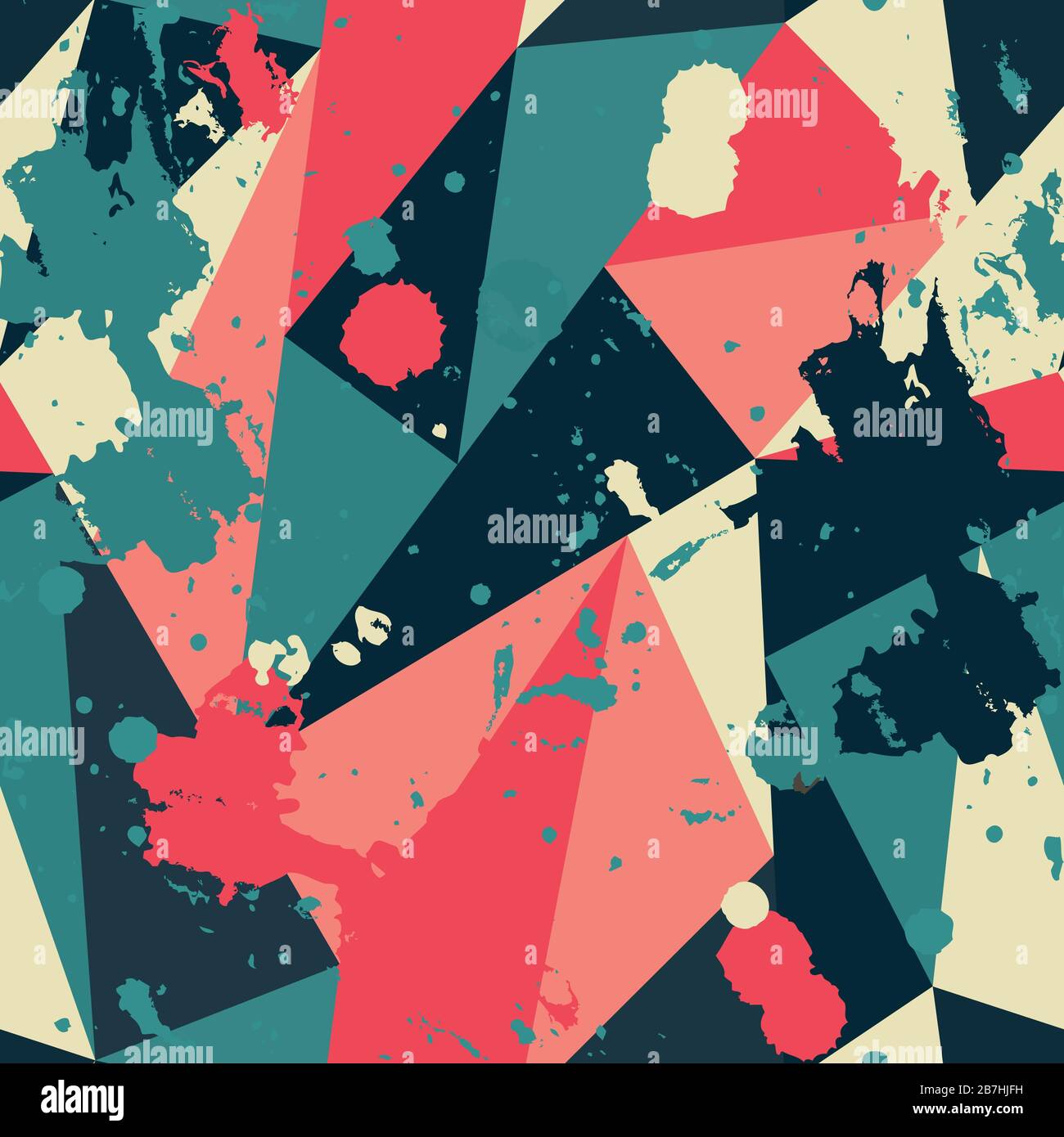 retro triangle seamless pattern with blob effect Stock Vector Image ...