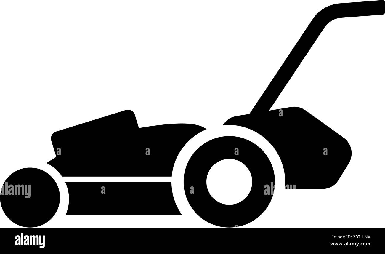 Lawn Mower, Gardening Grass Cutter. Flat Vector Icon illustration ...