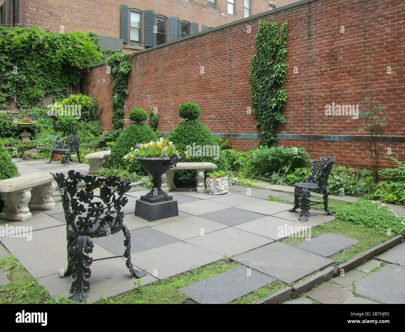 New York, NY: The garden behind the Old Merchant’s House (1832), the ...