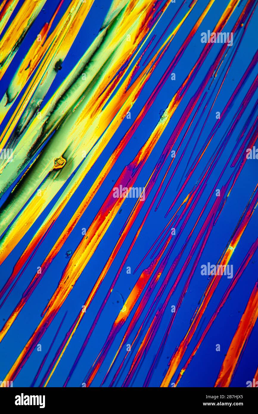 Urea crystals in polarized light under the microscope Stock Photo - Alamy