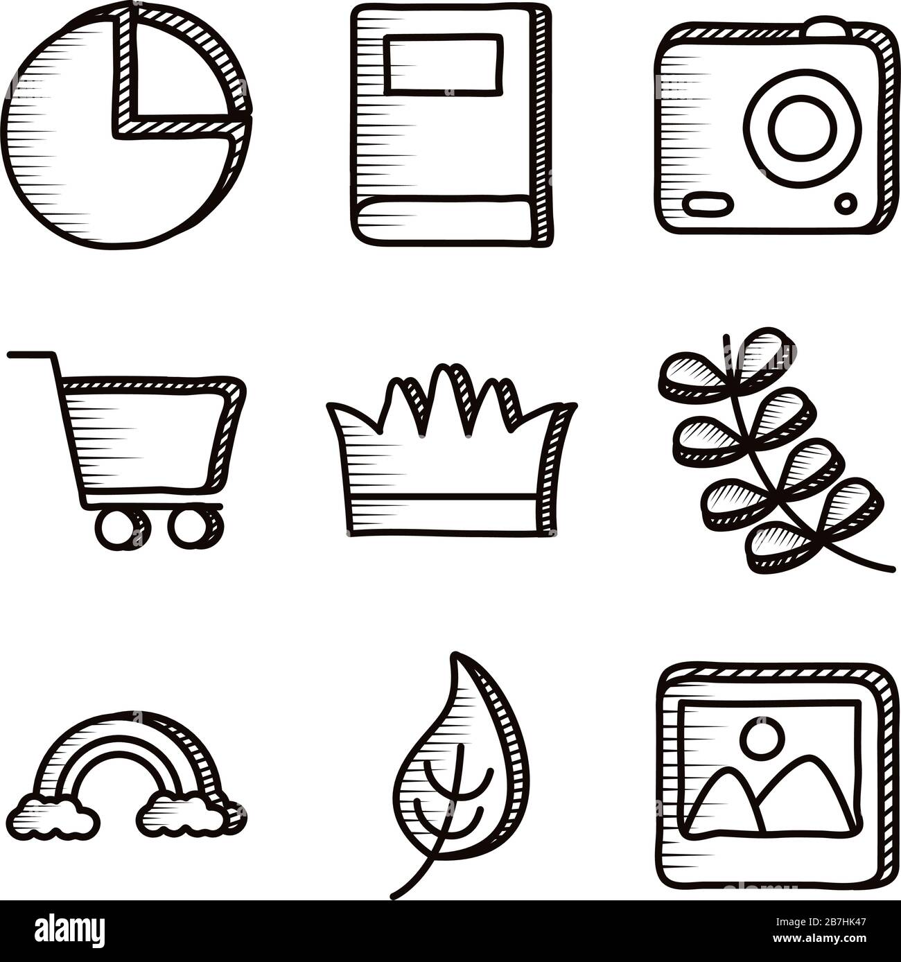 bundle of doodle set icons Stock Vector Image & Art - Alamy