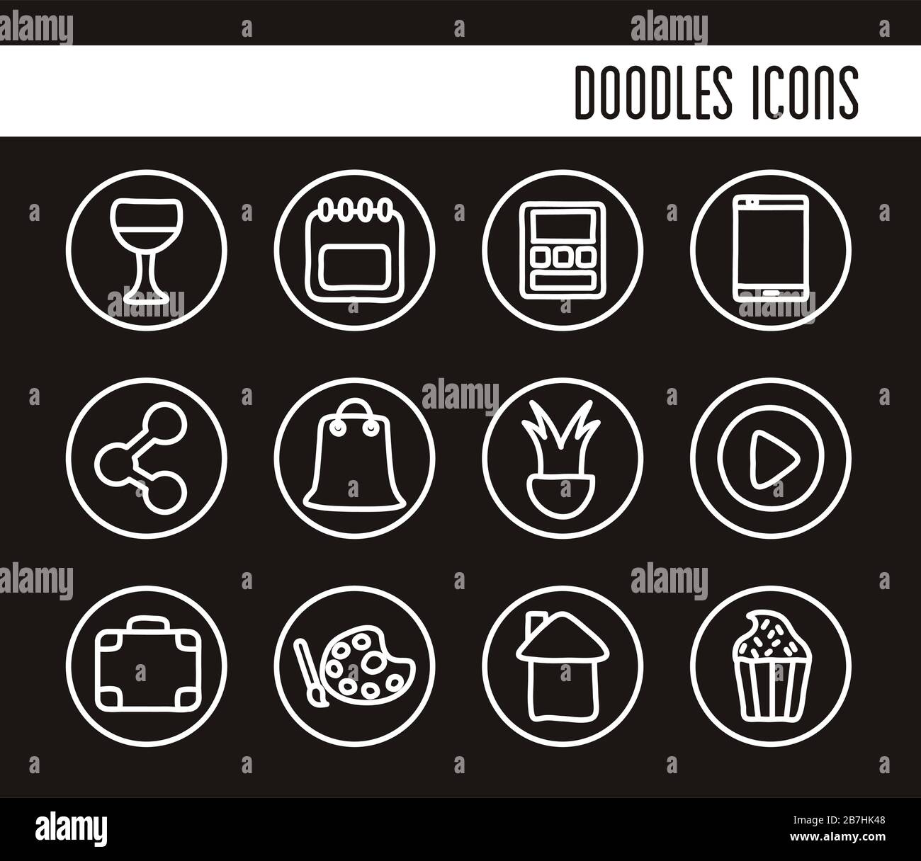bundle of doodle set icons Stock Vector Image & Art - Alamy