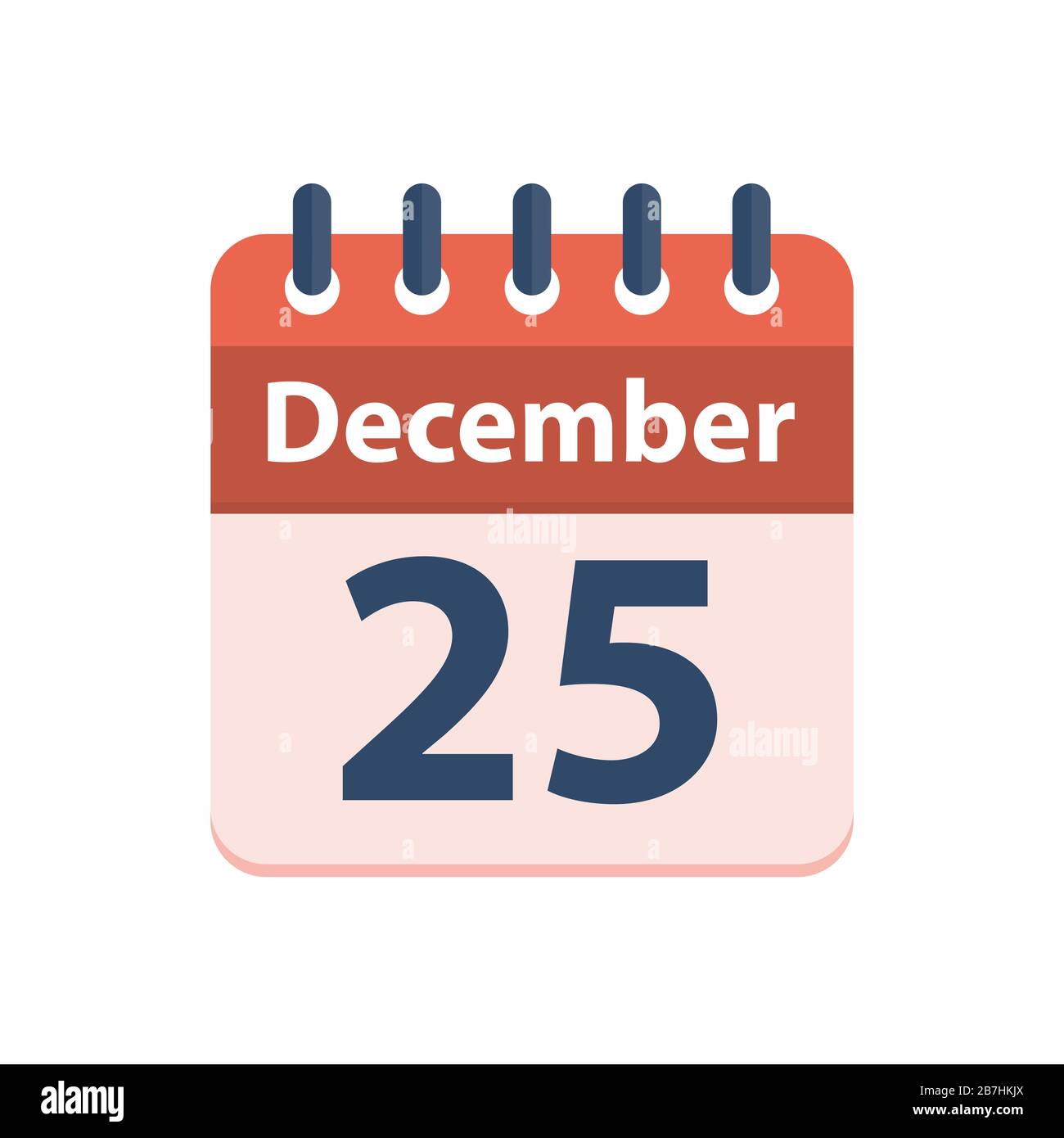 Red Calendar 25 December Vector Illustration Isolated on White ...