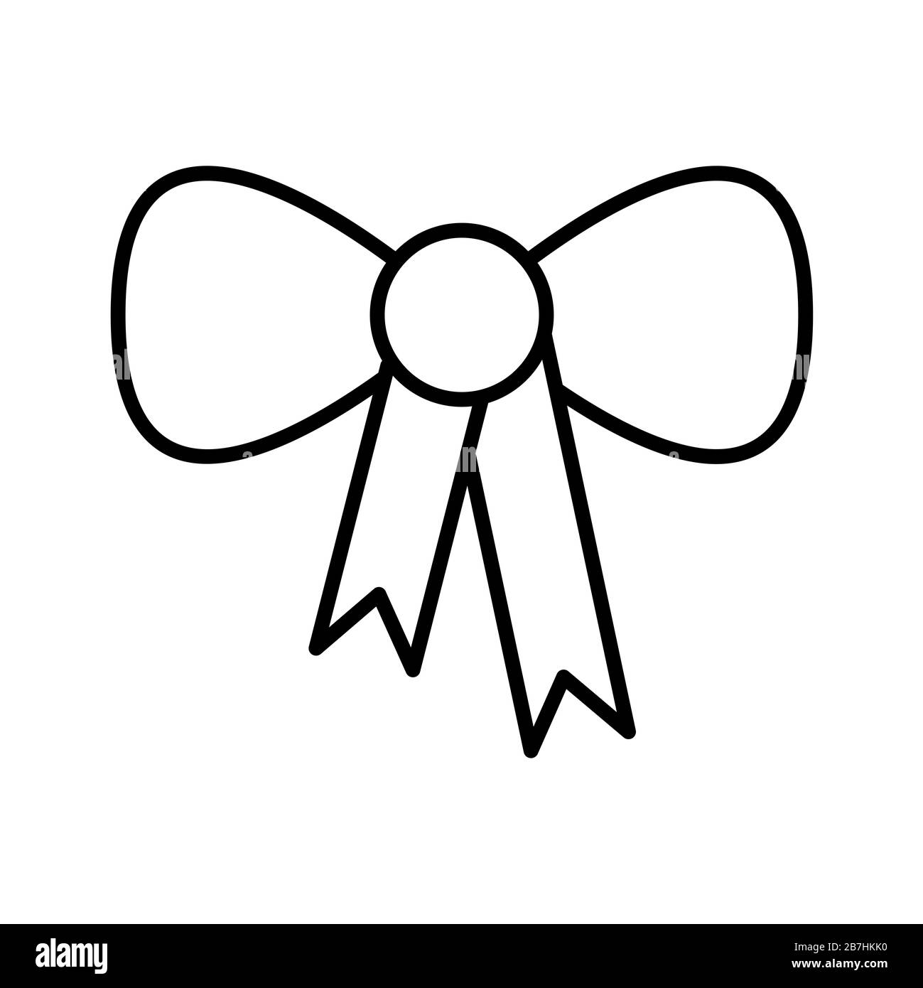 Bow Line Icon Vector Illustration Isolated on White Background. Use for ...