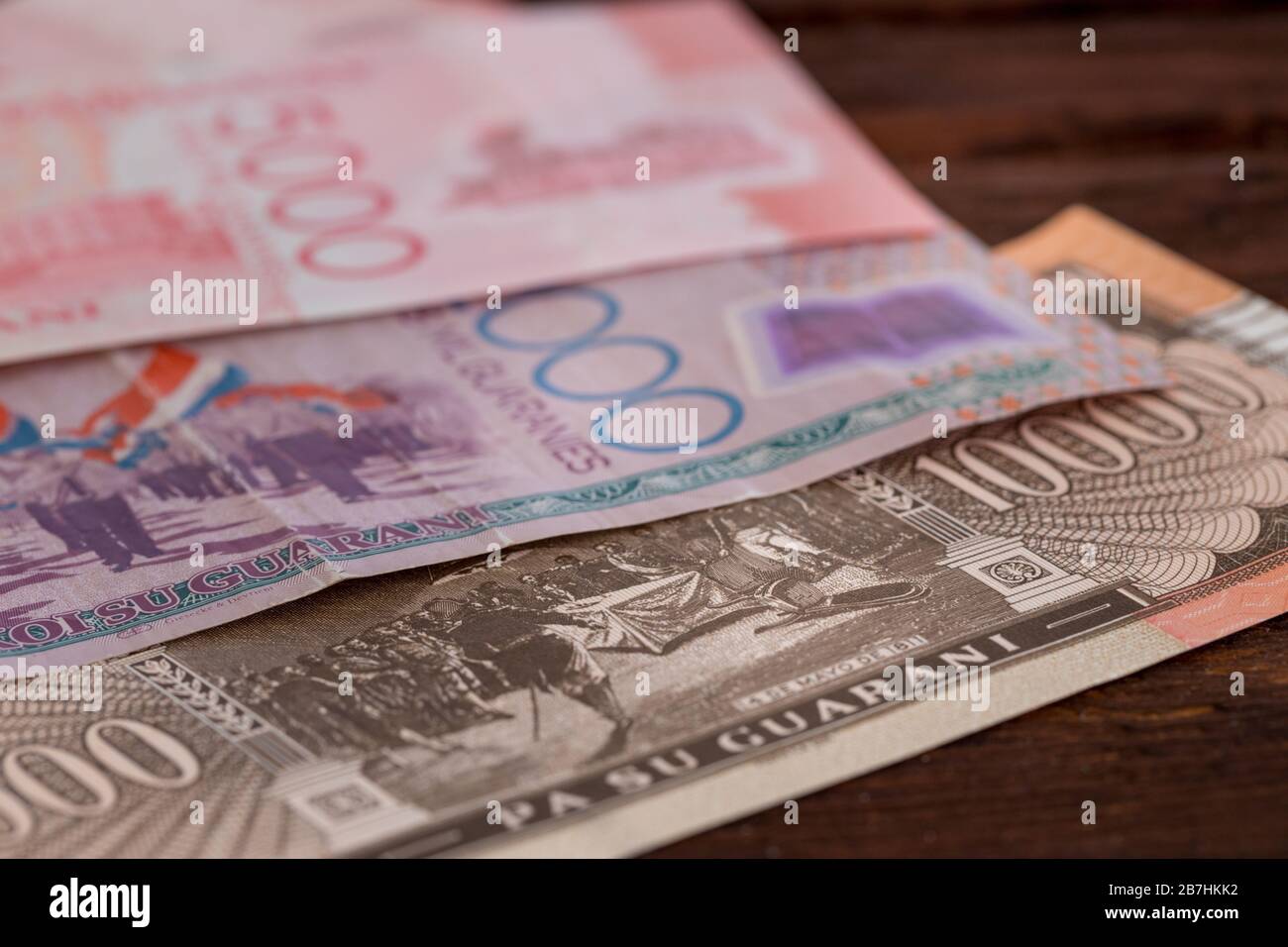 Paraguay money, guaranies banknotes Stock Photo - Alamy