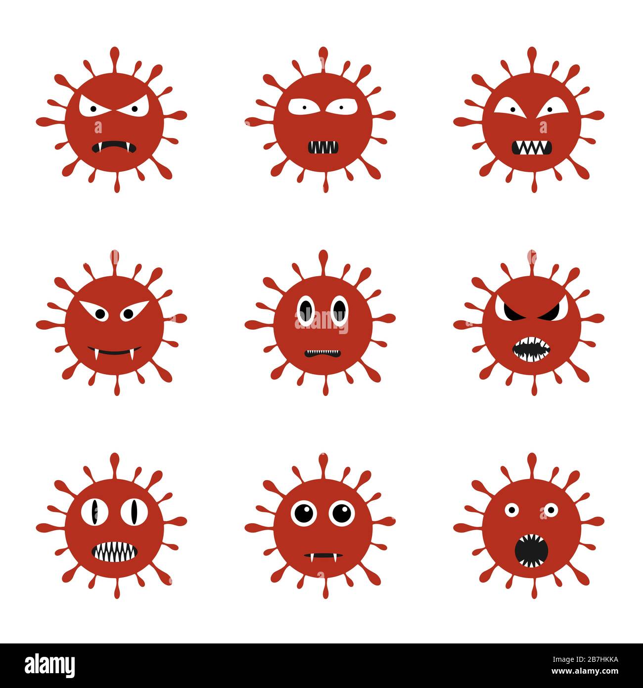 Red coronavirus monster set Stock Vector Image & Art - Alamy