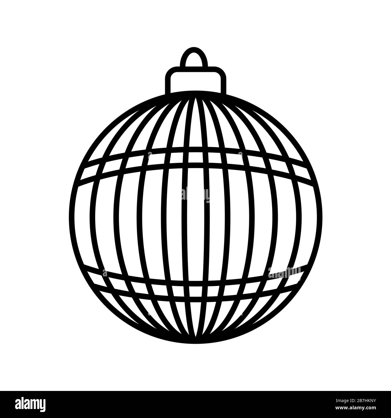 Christmas Ball Line Icon Vector Illustration Isolated on White ...