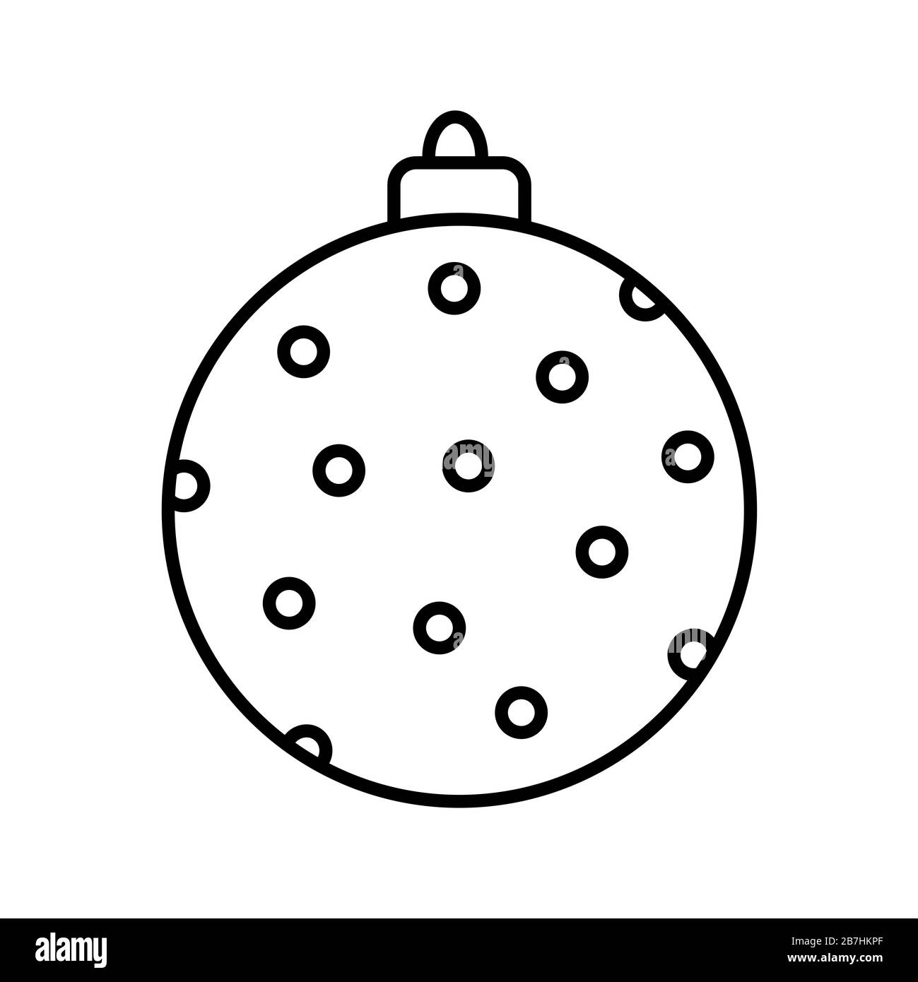 Christmas Ball Line Icon Vector Illustration Isolated on White ...