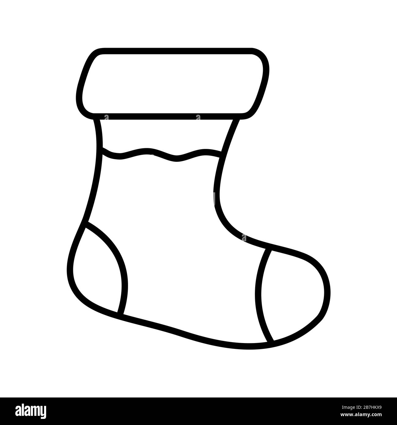 Christmas Socks Line Icon Vector Illustration Isolated on White ...