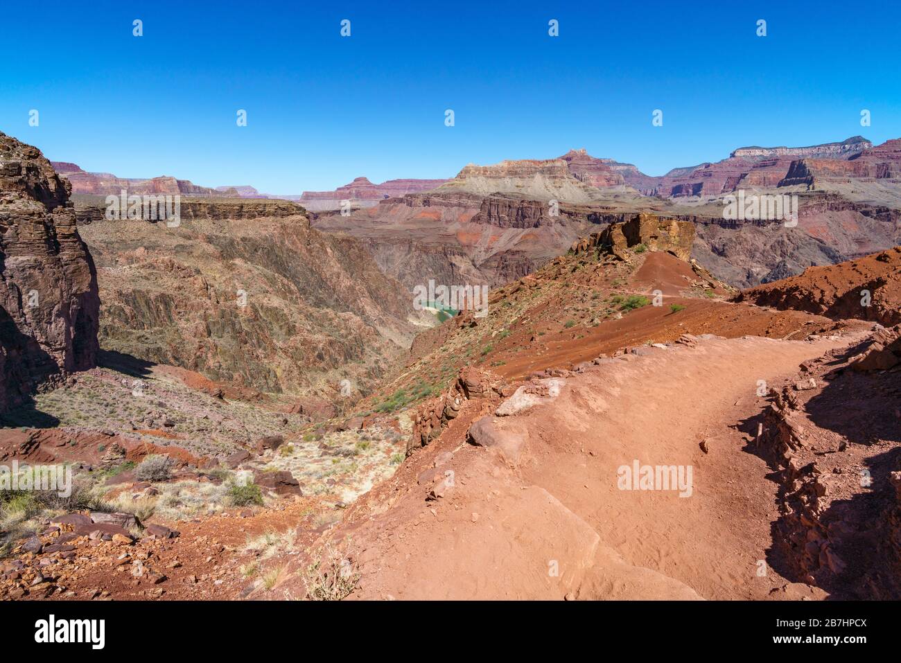 hiking the south kaibab trail in grand canyon national park in arizona ...
