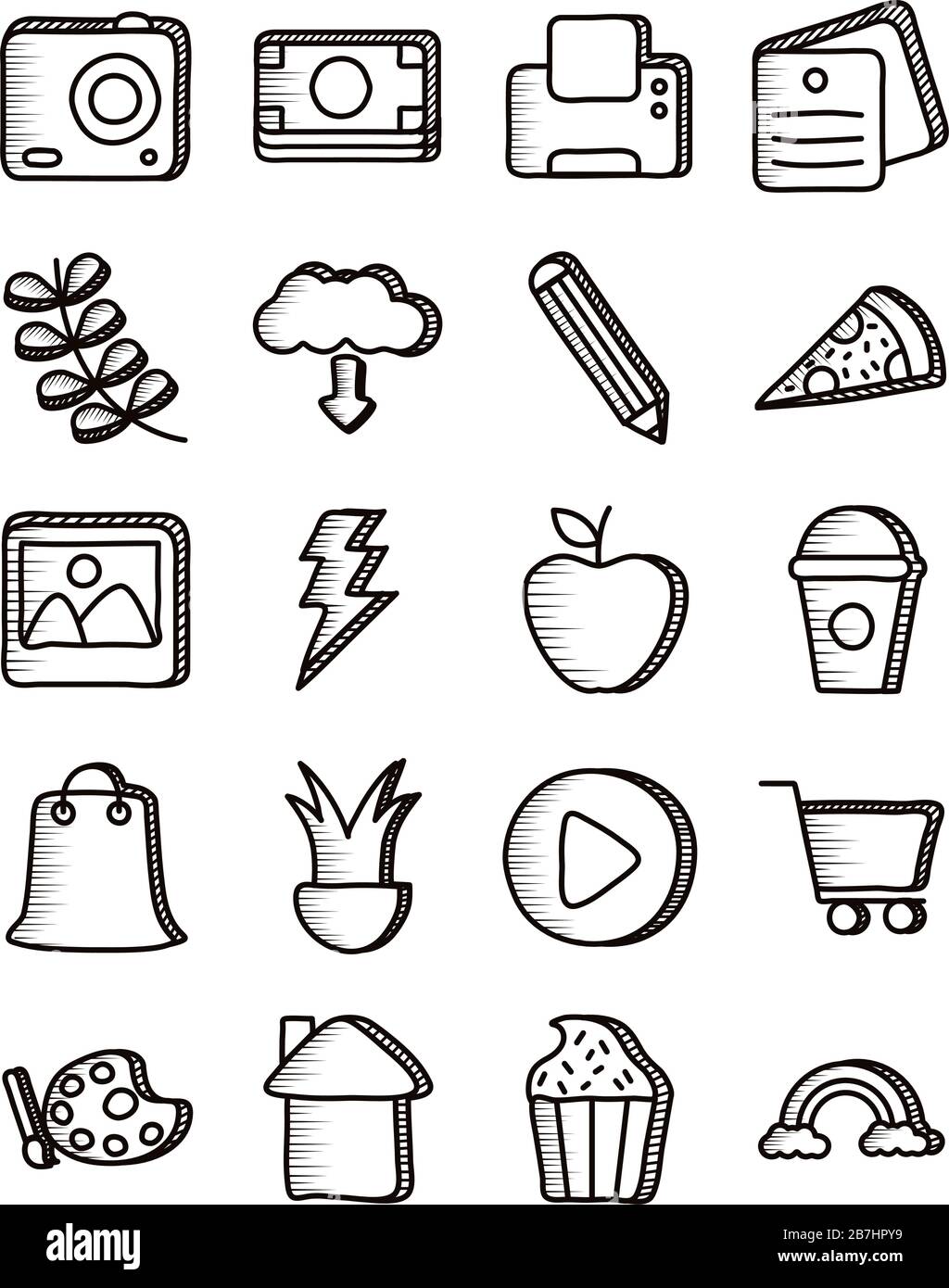bundle of doodle set icons Stock Vector Image & Art - Alamy
