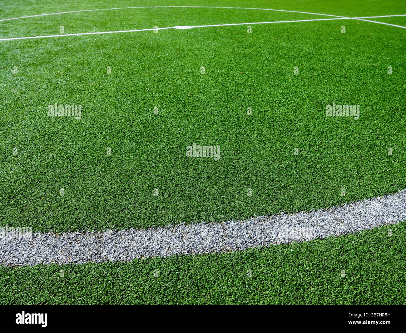 Soccer field with synthetic grass Stock Photo - Alamy