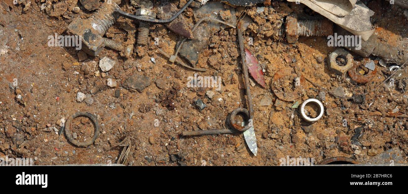 rusty abandoned objects in a ferrous material landfill Stock Photo - Alamy