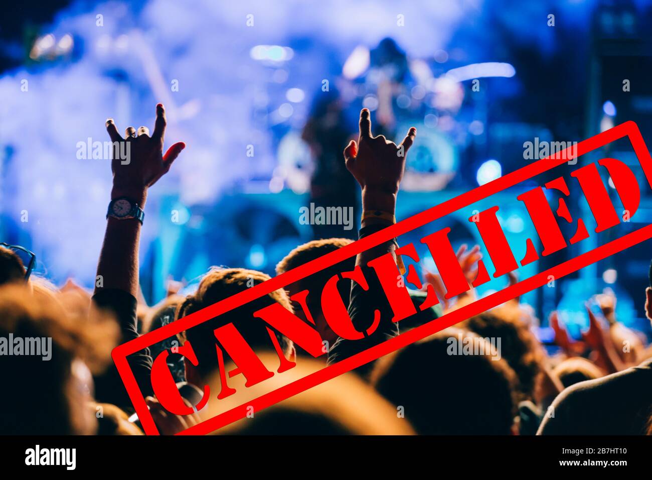Cancelled events and music festivals background. Avoid Covid 19 Coronavirus outbreak concept Stock Photo Alamy