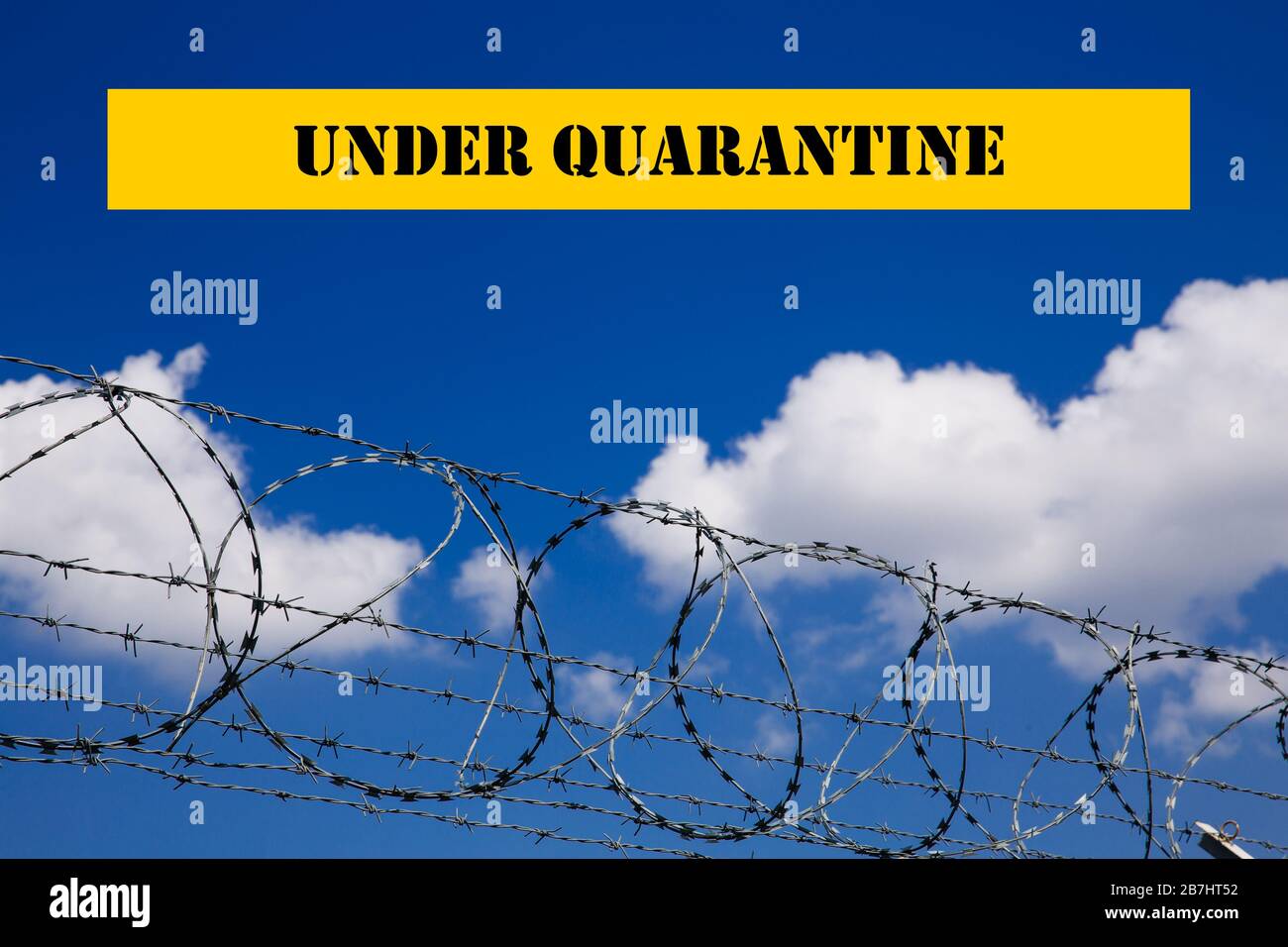 Closed borders due to Coronavirus outbreak. Quarantine zone concept ...