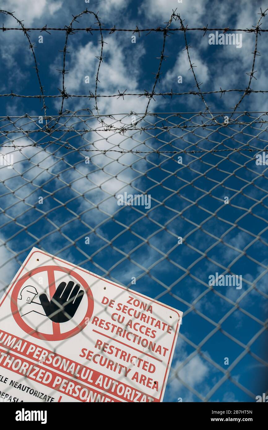 Closed borders due to Coronavirus outbreak. Quarantine zone concept ...