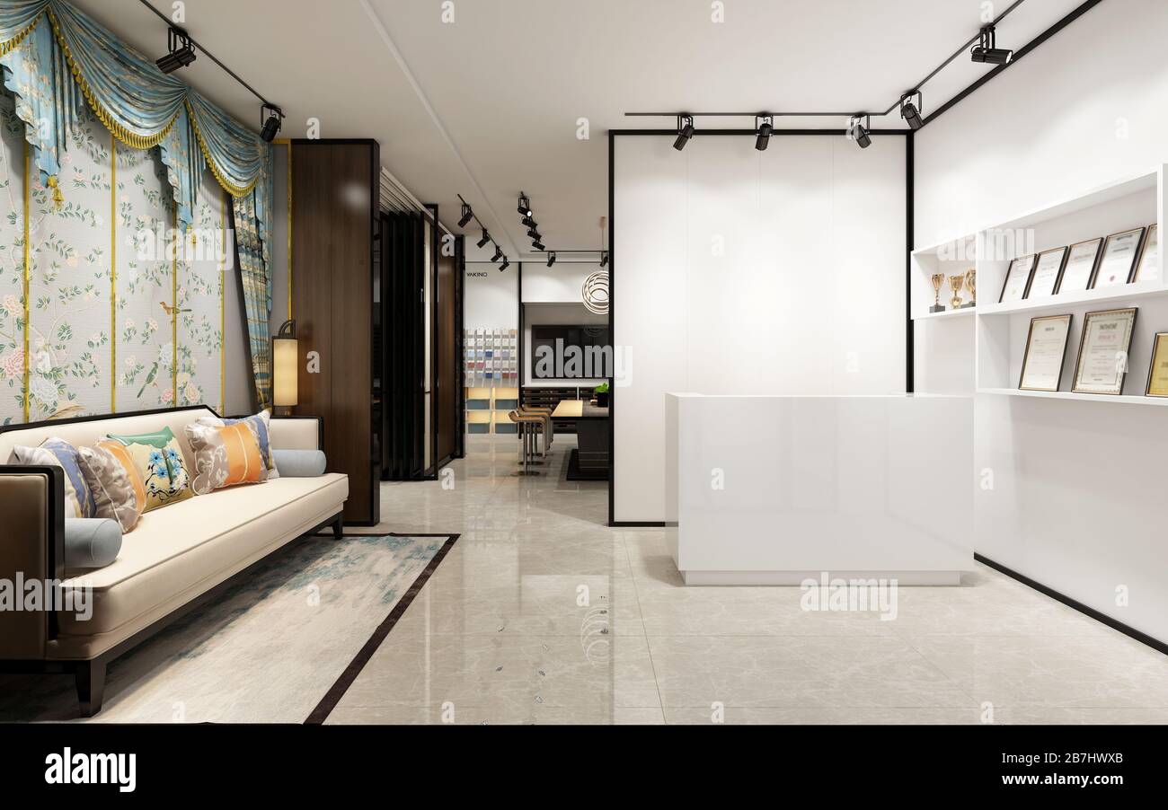 3d render of modern office interior Stock Photo - Alamy