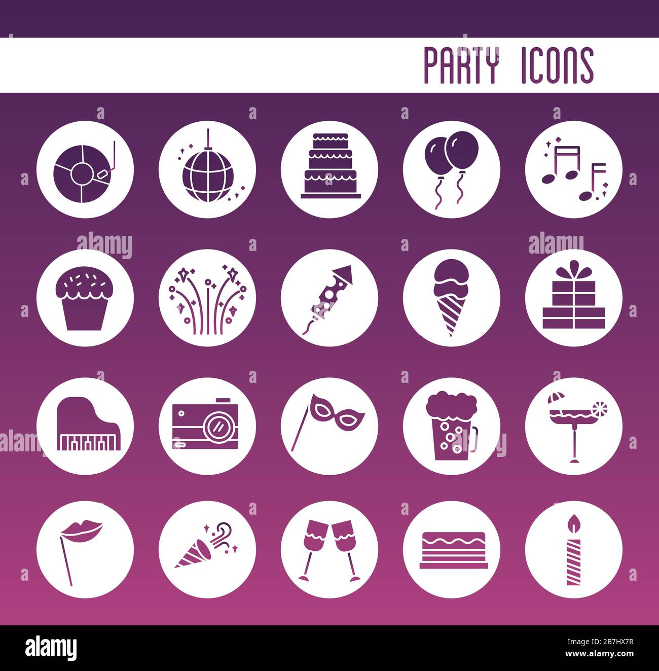 bundle of party set icons and lettering Stock Vector Image & Art - Alamy