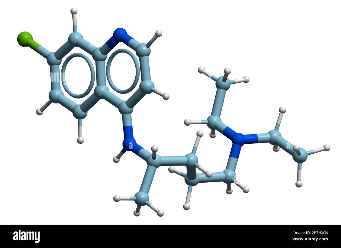 3D structure of Chloroquine, a substance active against the COVID-19 ...