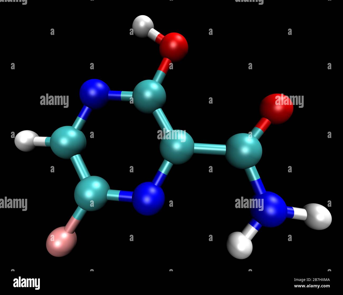 3D structure of antiviral Favipiravir, active against the COVID-19 ...