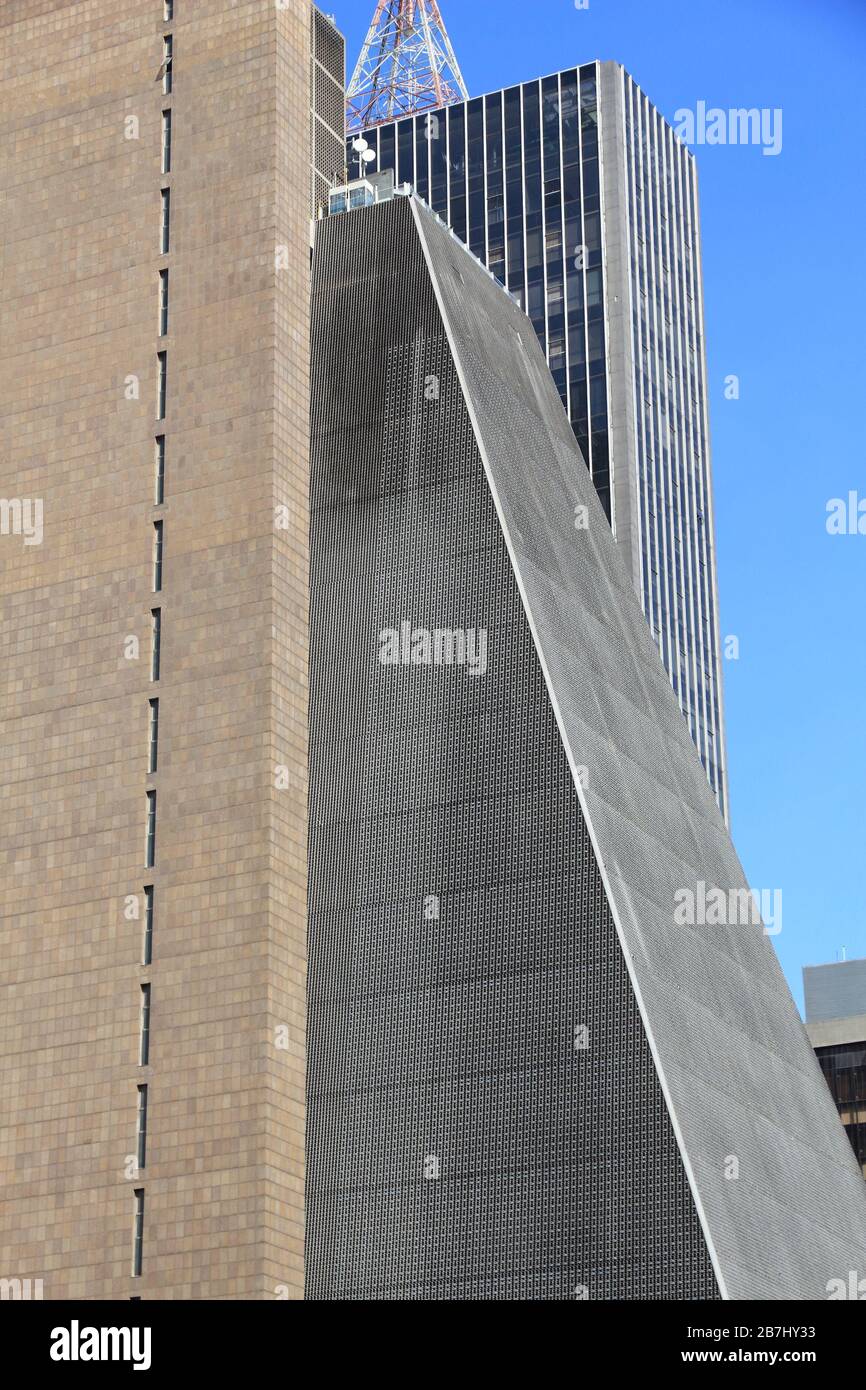SAO PAULO, BRAZIL - OCTOBER 6, 2014: FIESP Building at Avenida Paulista ...