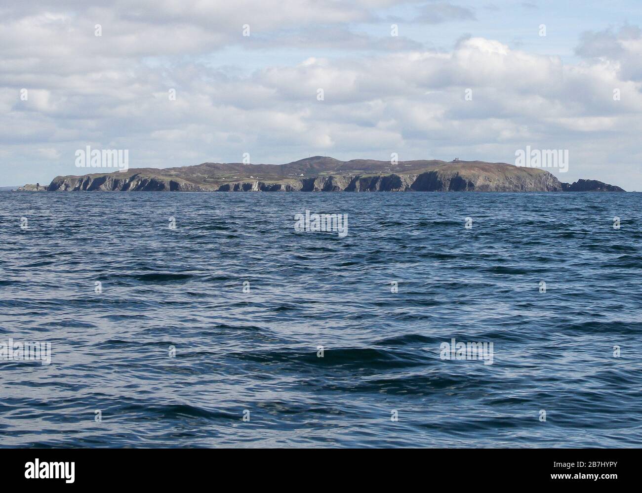 Irish island panorama - land and sea cliffs on the western side of Cape ...