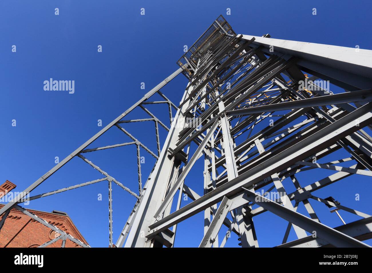Industrial structure - coal mine shaft headframe. Currently a historic ...