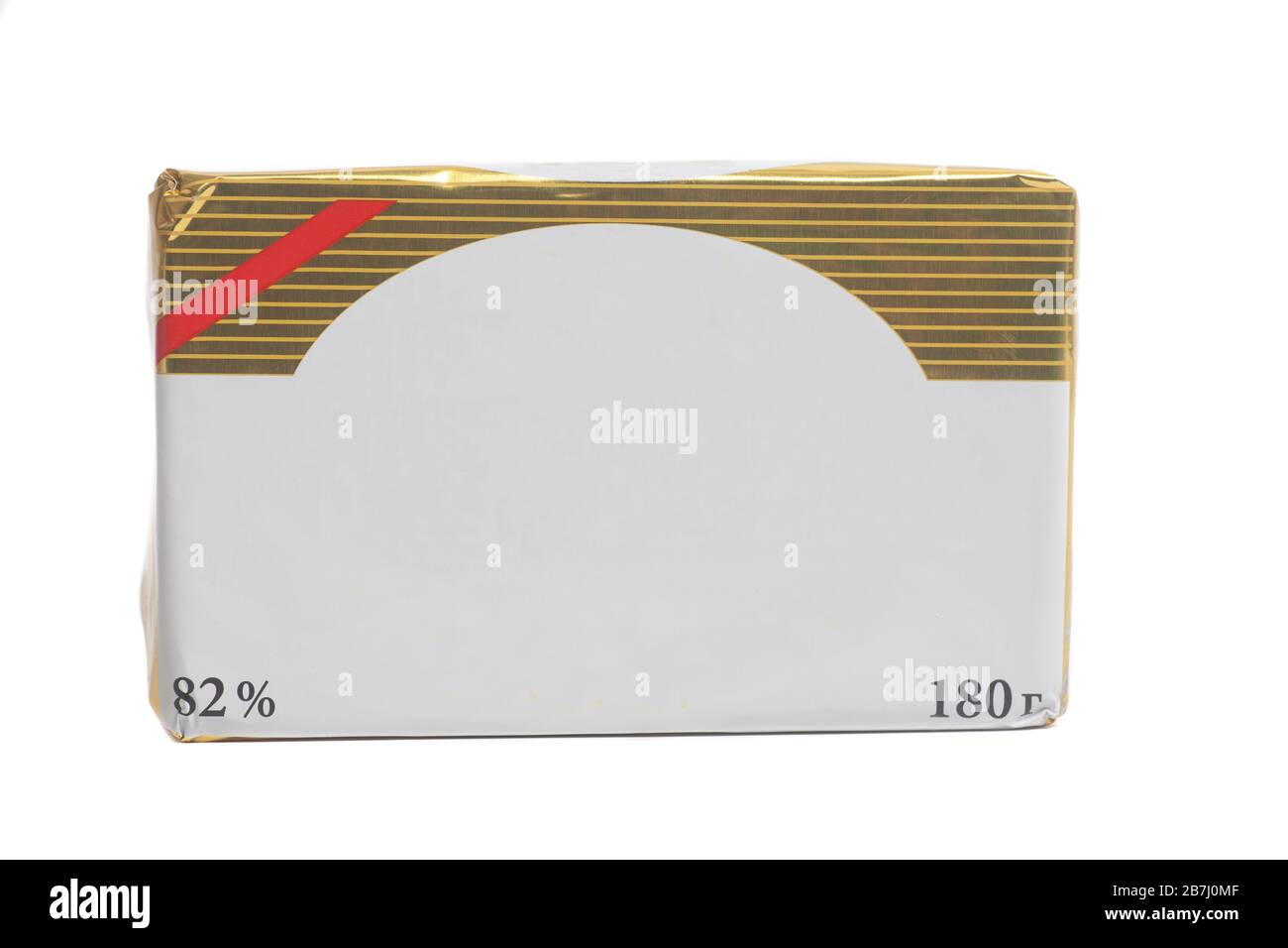 Stick of wrapped butter isolated on white background Stock Photo - Alamy