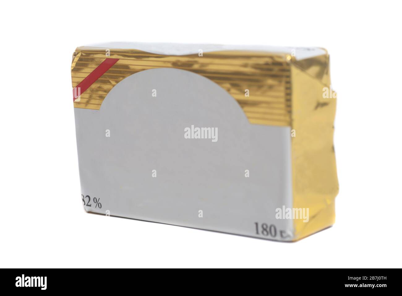 Stick of wrapped butter isolated on white background Stock Photo - Alamy