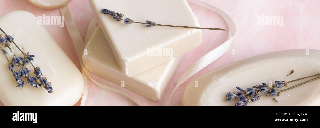 Handmade soap with lavender extract. Hygiene, artisanal products Stock ...