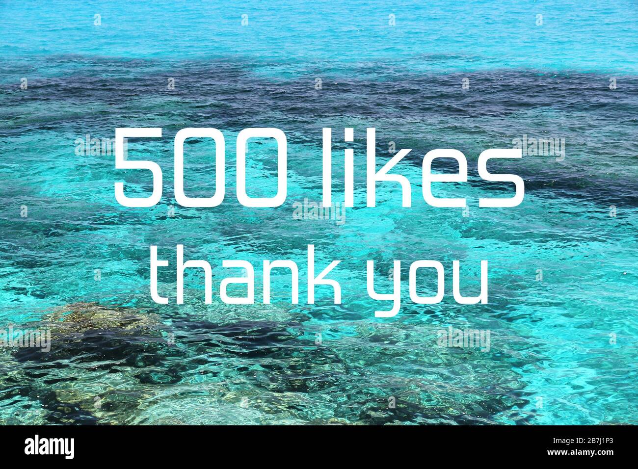 500 likes. Social media achievement. Thank you banner Stock Photo - Alamy