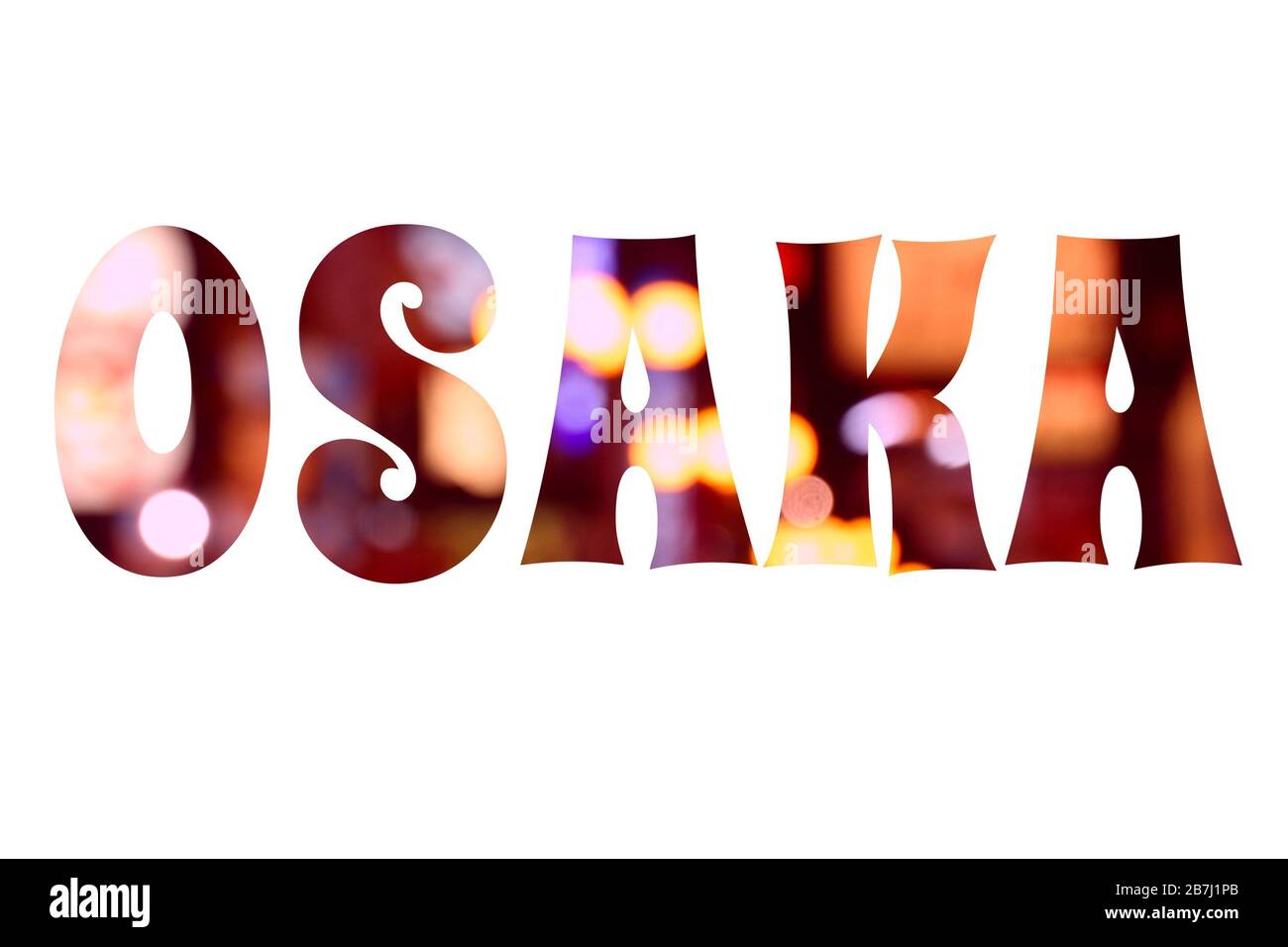 Osaka, Japan - city name text sign with photo in background Stock Photo ...