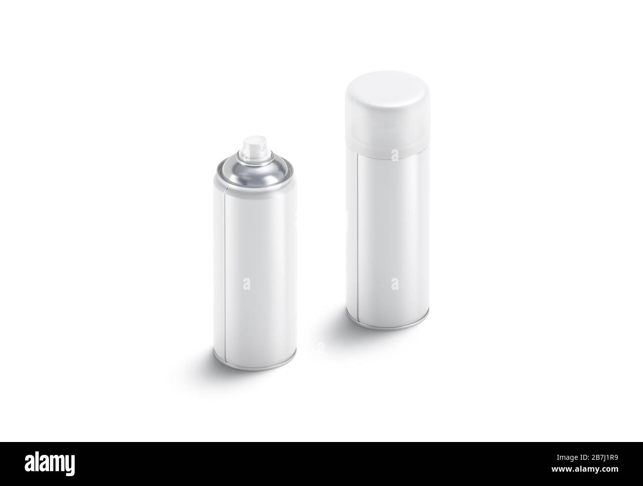 Blank white opened and closed spray can mock up, isolated Stock Photo ...