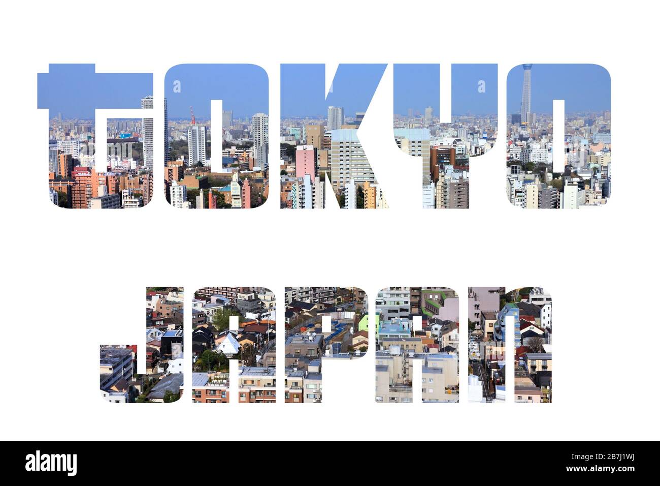 Tokyo word text - Japan city travel sign Stock Photo - Alamy