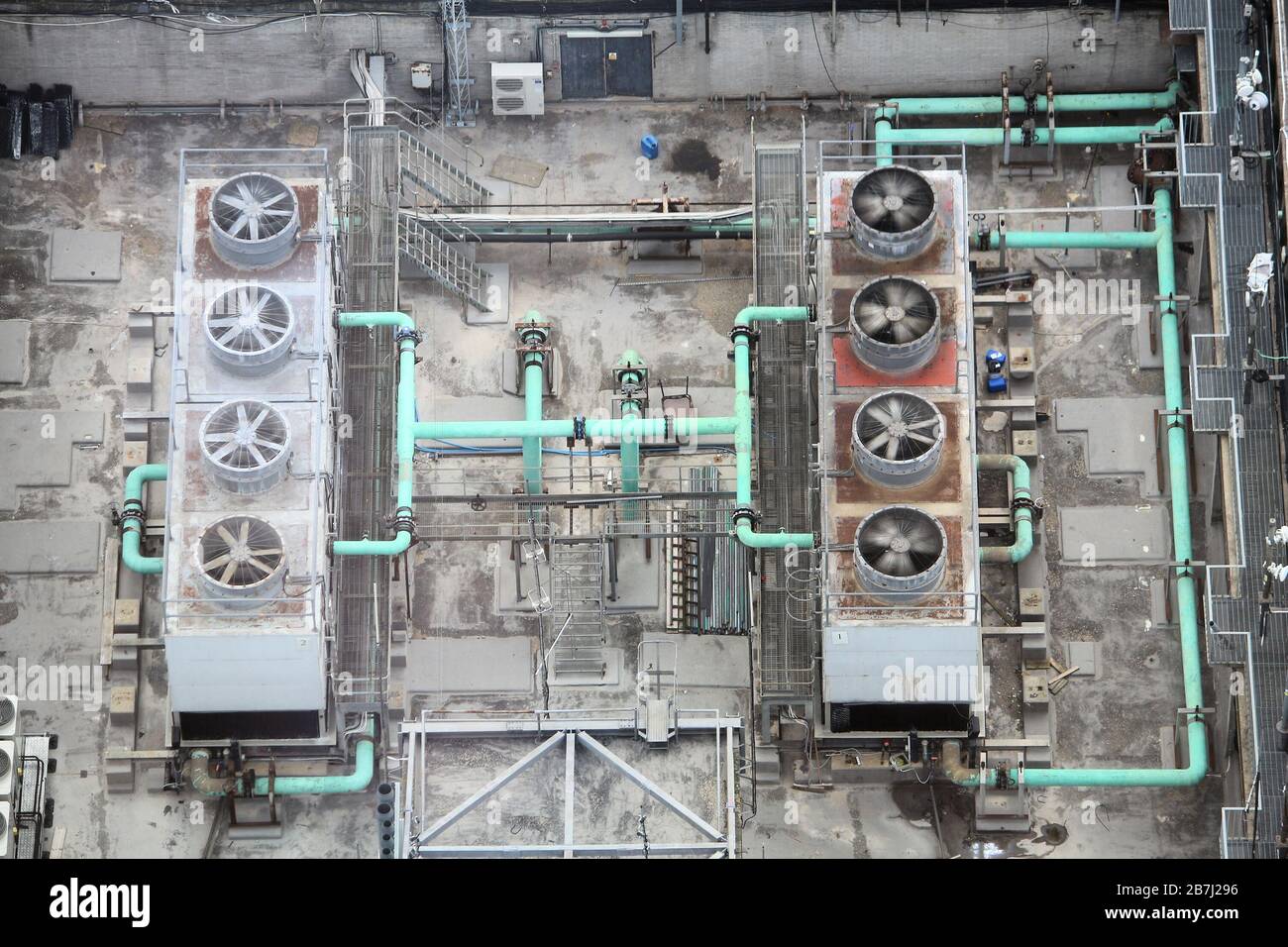 Exhaust vents of industrial air conditioning and ventilation units ...