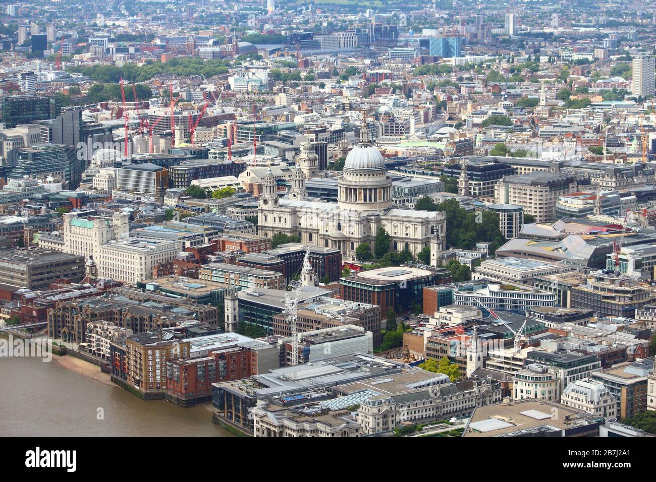 London City aerial view with St. Paul's Cathedral Stock Photo - Alamy