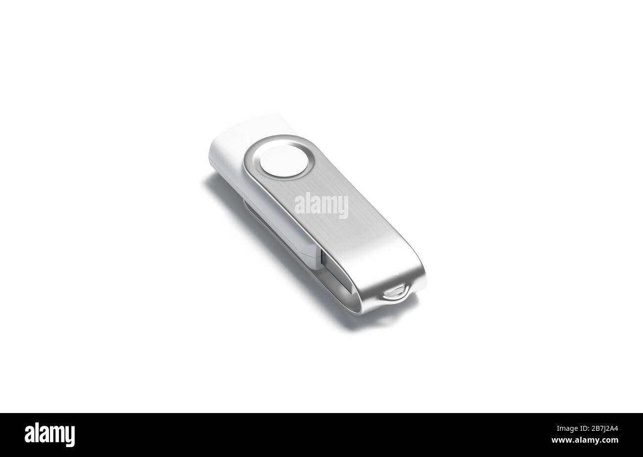 Blank white closed usb stick mockup, side view Stock Photo - Alamy