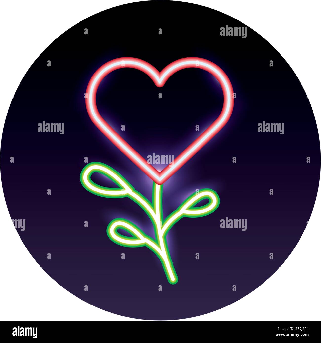 Neon love illuminated sign advertising Stock Vector Images - Alamy