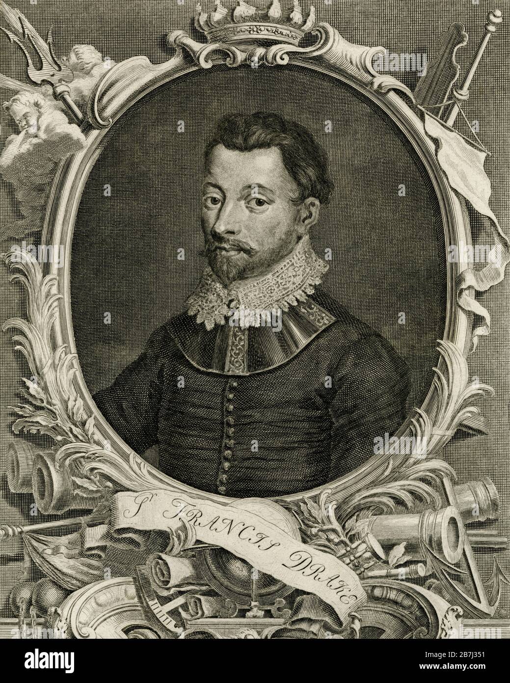 Sir Francis Drake (1540-1596), sea captain and circumnavigator of the ...