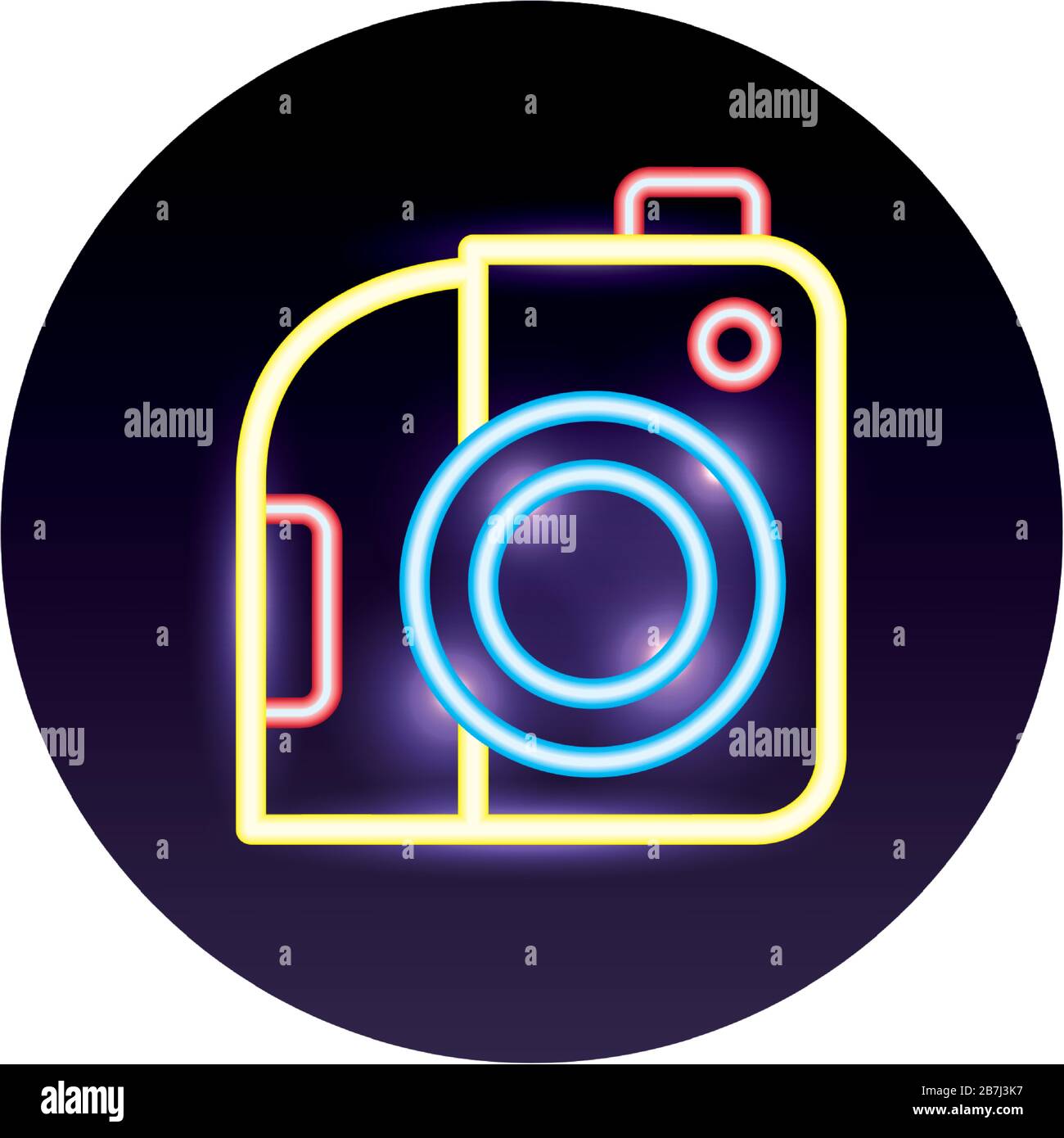 camera photographic neon lights style icons Stock Vector Image & Art ...