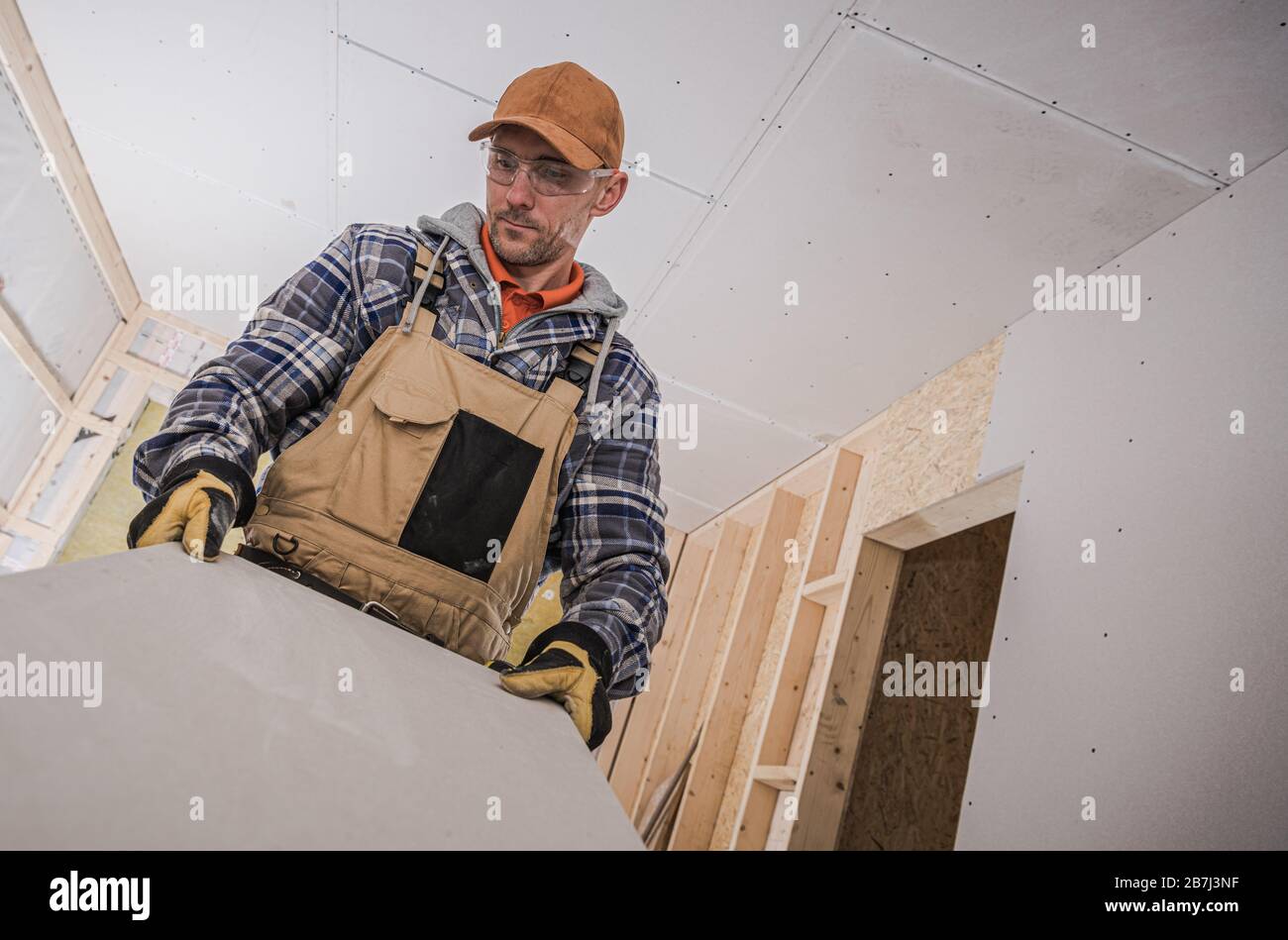 Sheet Rock Drywall Material Installation by Caucasian Construction ...