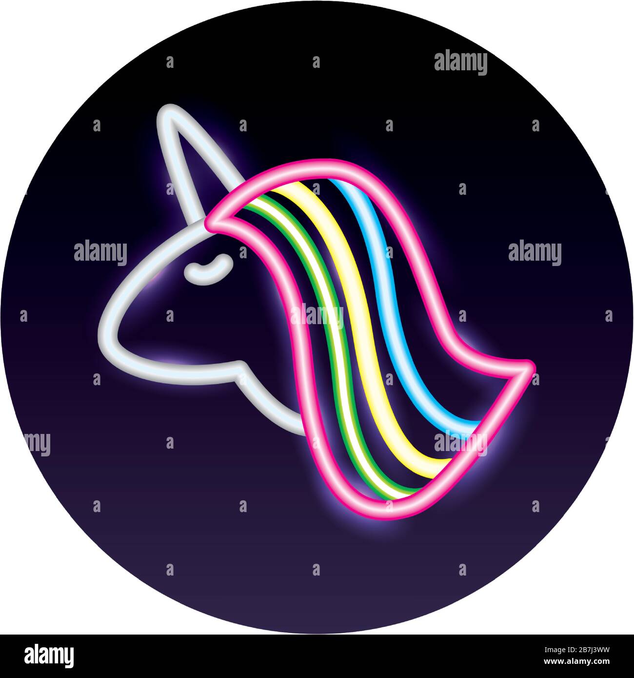 cute unicorn neon lights style icon Stock Vector Image & Art - Alamy