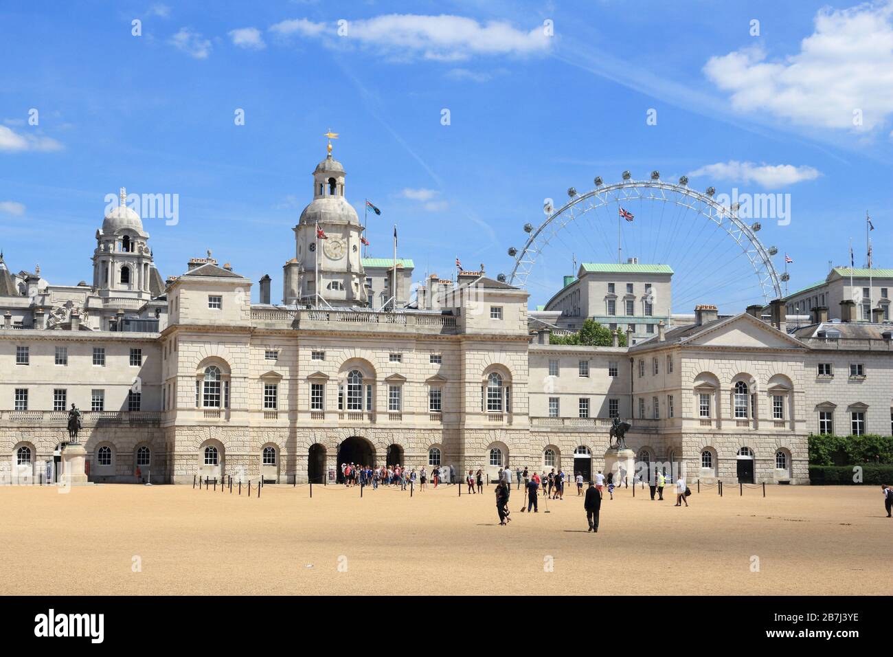 LONDON, UK - JULY 6, 2016: People visit Horse Guards Parade in London ...