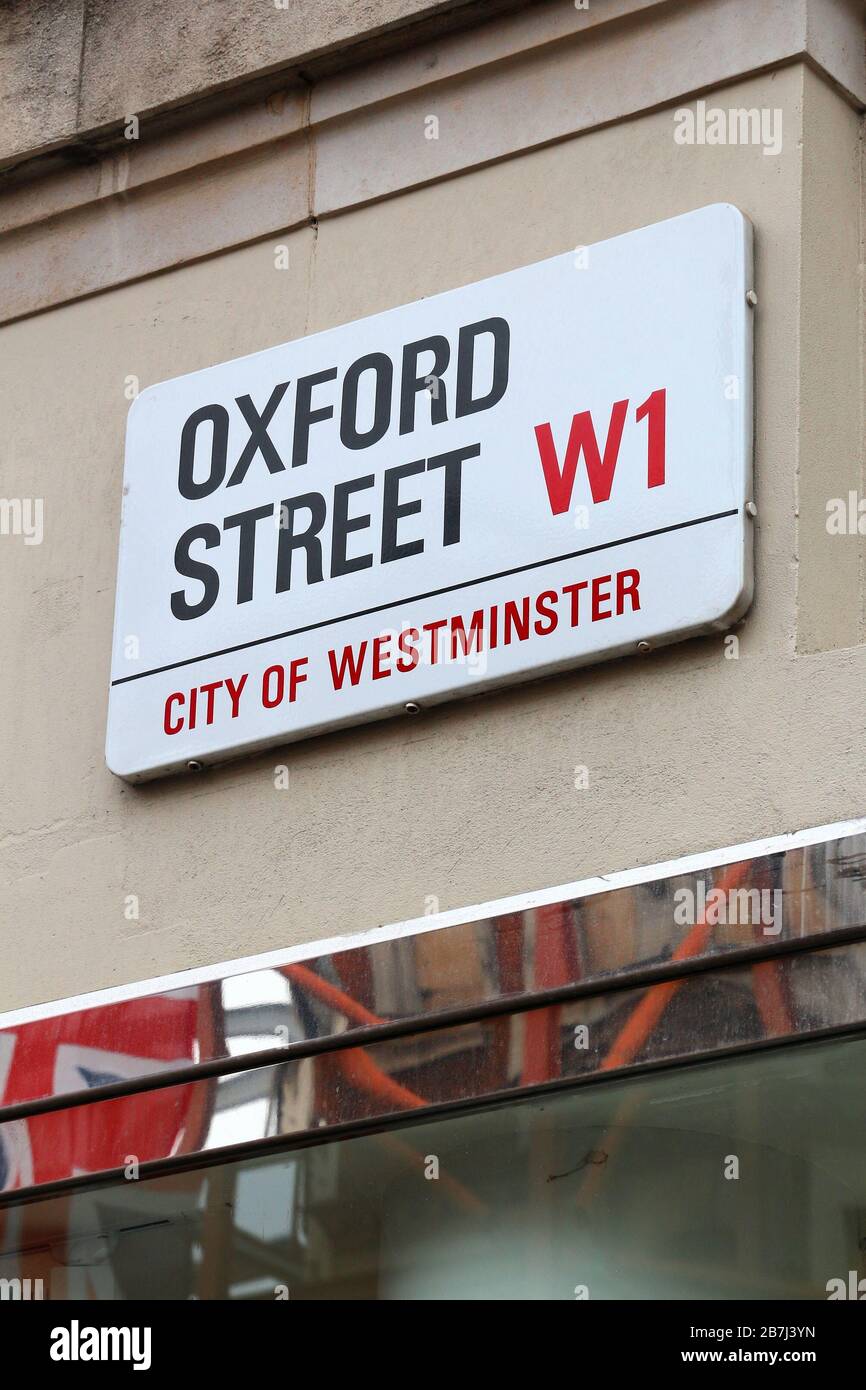 LONDON, UK - JULY 7, 2016: Oxford Street sign in London, UK. London is ...
