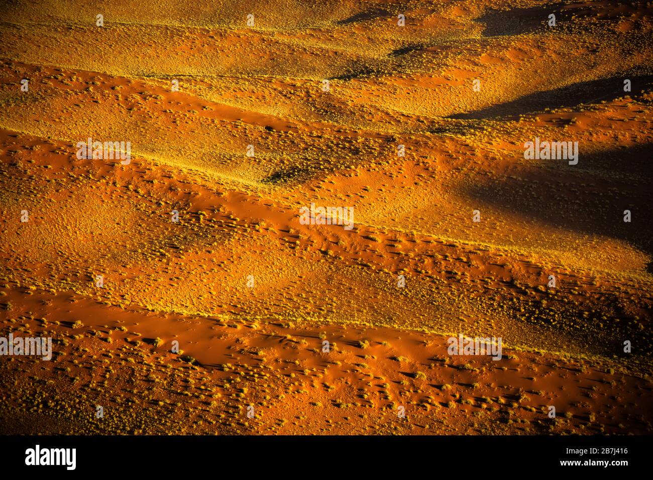 Sand dunes of Namib desert from aircraft on Skeleton coast in Namibia ...