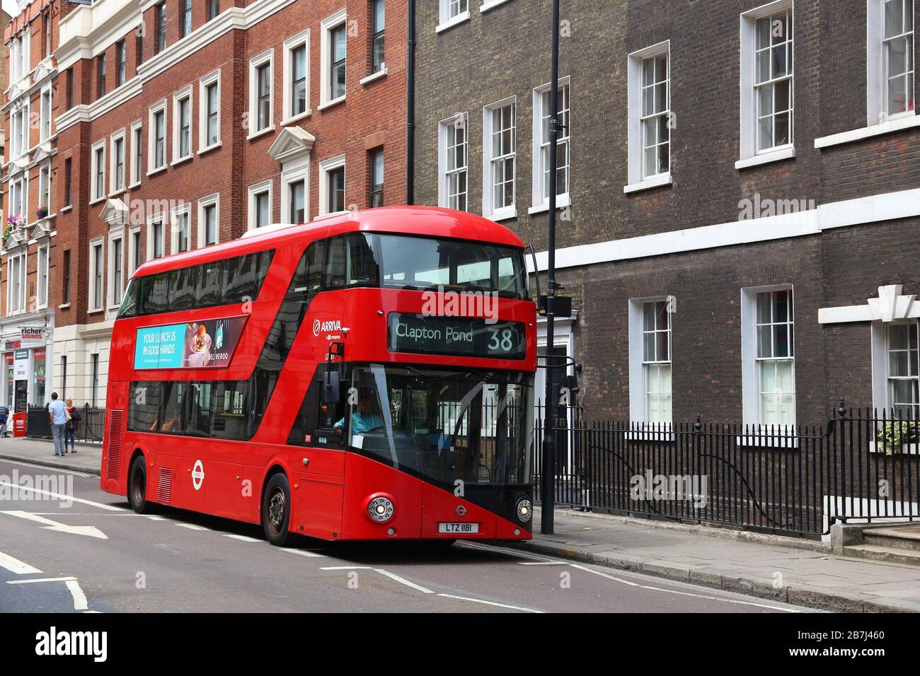 LONDON, UK - JULY 9, 2016: People ride New Routemaster bus in City of ...