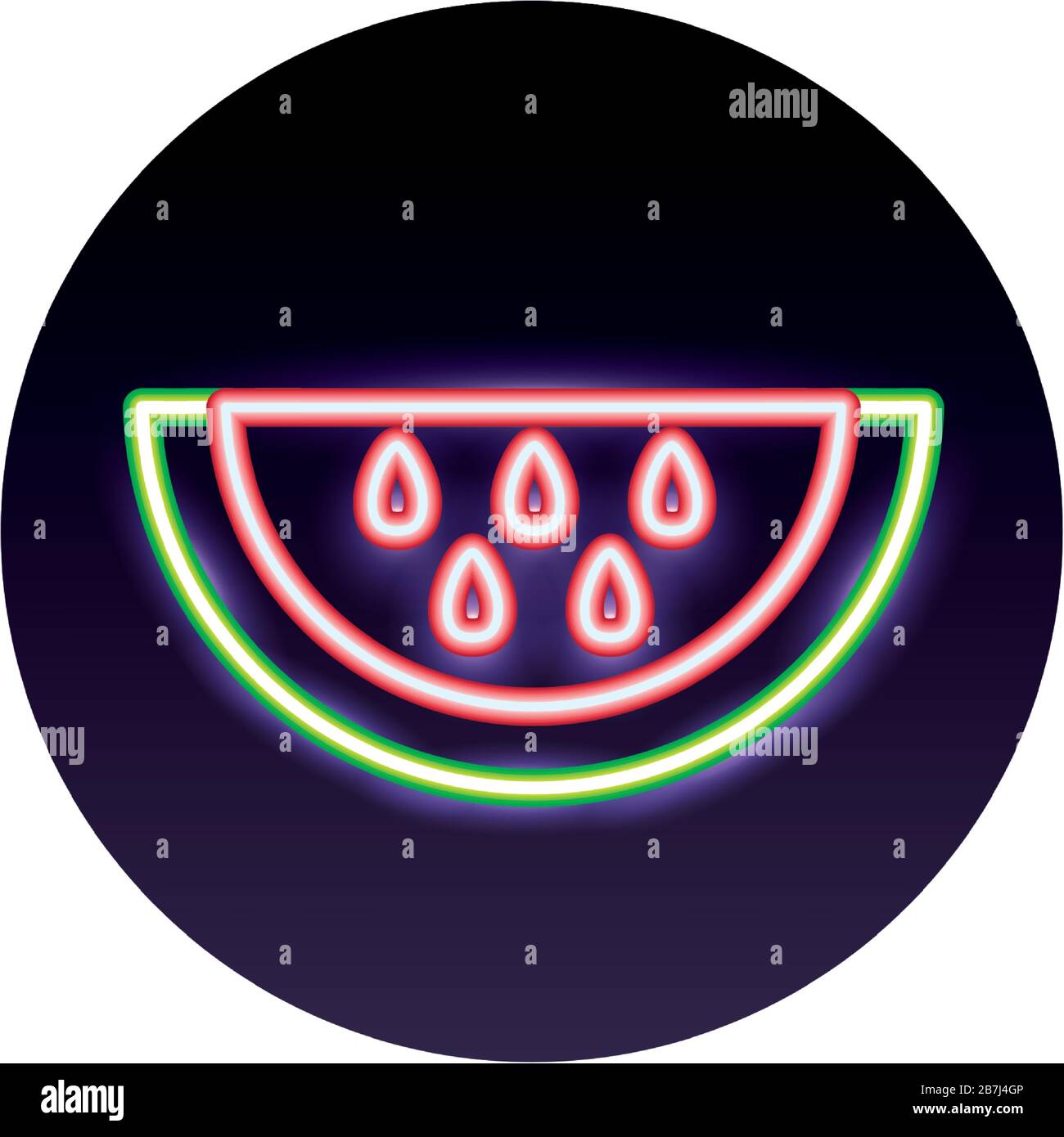 watermelon fruit neon light style icon Stock Vector Image & Art - Alamy
