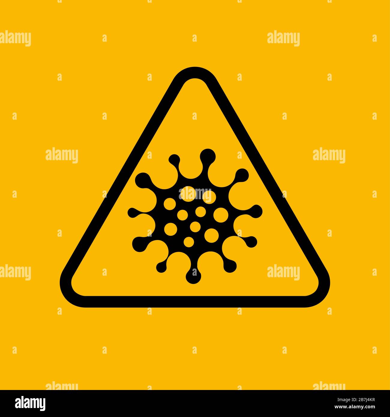 Virus warning and attention symbol. Exclamation mark health danger ...