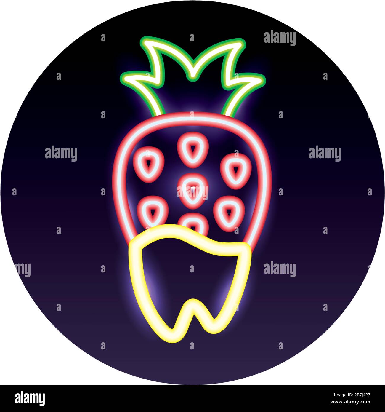 fresh strawberry fruit neon light Stock Vector Image & Art - Alamy